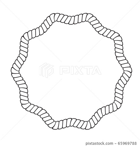 Round rope frame. Circle ropes, rounded border and - Stock Illustration ...