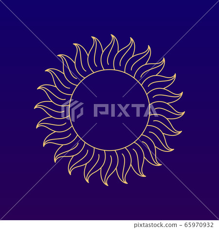Old fashioned medieval style linear sun vector - Stock Illustration ...