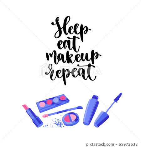 Modern calligraphy style makeup phrase.... - Stock Illustration ...