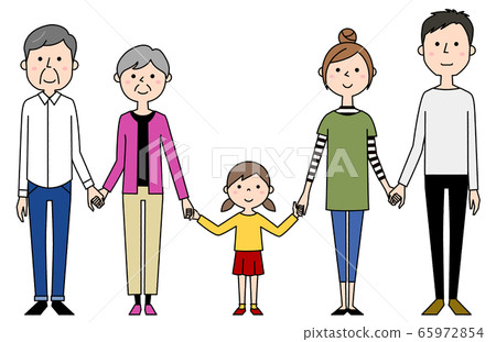 Three generations holding hands - Stock Illustration [65972854] - PIXTA
