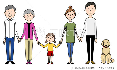 Three generations holding hands - Stock Illustration [65972855] - PIXTA