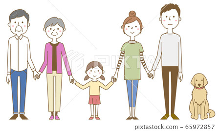 Three generations holding hands - Stock Illustration [65972857] - PIXTA