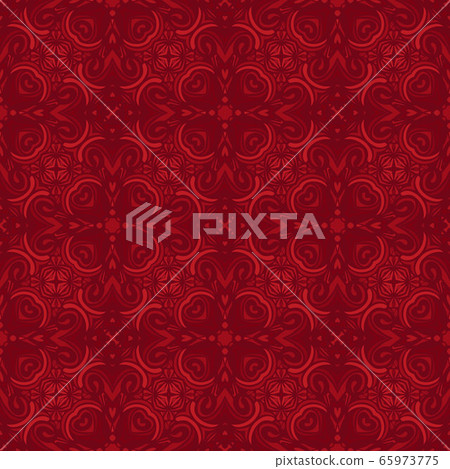 Vector red abstract Doodle Seamless Pattern... - Stock Illustration ...