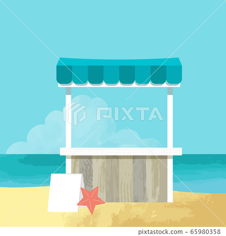 Vector illustration of sea house and beach... - Stock Illustration ...