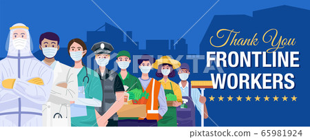 Thank You Frontline Workers Concept. Various... - Stock Illustration [65981924] - PIXTA