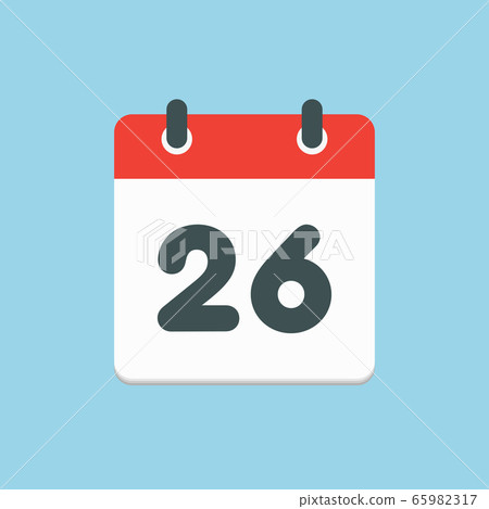 Vector icon list calendar day, date number 26 - Stock Illustration ...