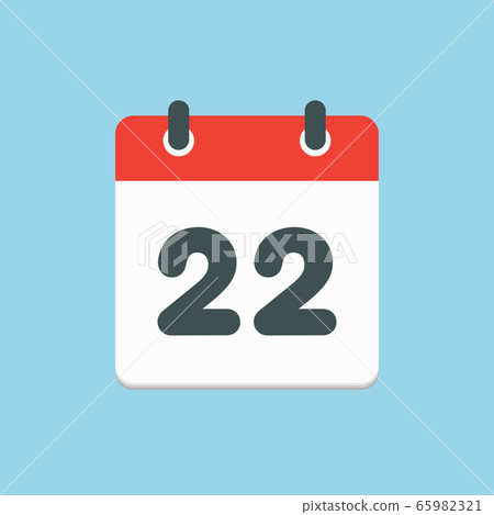 Vector icon list calendar day, date number 22 - Stock Illustration ...