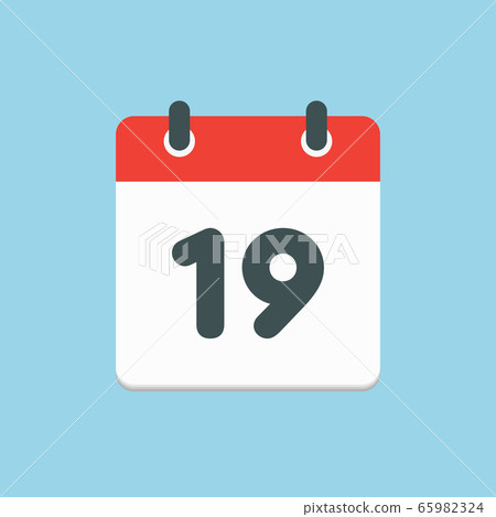 Vector icon list calendar day, date number 19 - Stock Illustration ...