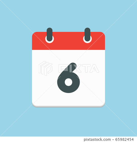 Vector icon list calendar day, date number 6 - Stock Illustration ...