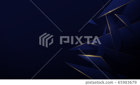 Blue and gold low poly abstract. Technology... - Stock Illustration ...