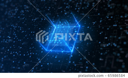 Artificial intelligence (AI), Big data flow - Stock Illustration ...