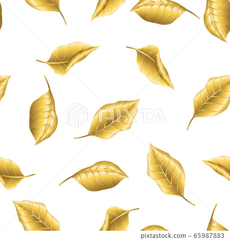 Seamless floral pattern with gold autumn foliage. - Stock Illustration ...
