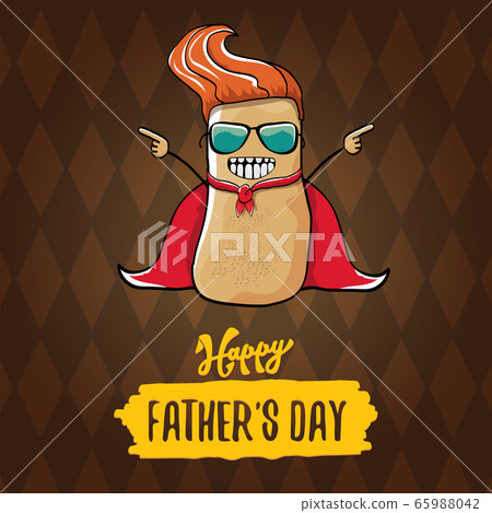 happy fathers day greeting card with cartoon... - Stock Illustration ...