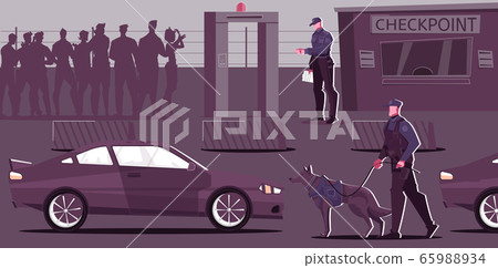 Checkpoint Control Zone Composition - Stock Illustration [65988934] - PIXTA