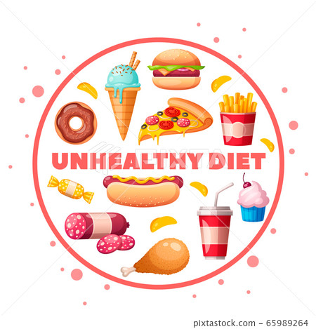 Nutritionist Unhealthy Diet Cartoon - Stock Illustration [65989264] - PIXTA