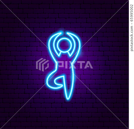 Yoga Pose Neon Sign - Stock Illustration [65995002] - PIXTA