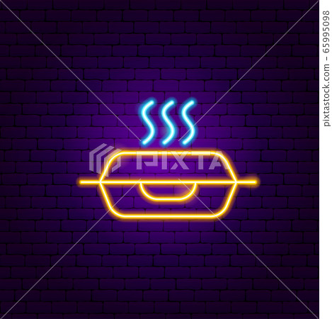 Hot Lunch Package Neon Sign - Stock Illustration [65995098] - PIXTA