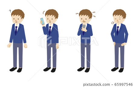 Illustration set of 4 poses for male characters - Stock Illustration ...