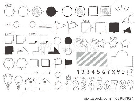Point icon and number material hand drawn - Stock Illustration ...