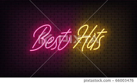 Neon Best Hits, lettering. Neon text of Best Hits - Stock Illustration ...