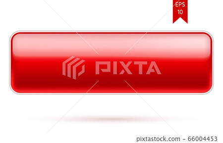 Rectangular red glossy button. Vector - Stock Illustration [66004453 ...