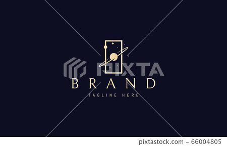 Vector golden logo on which an abstract image... - Stock Illustration ...