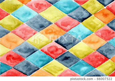 Bright watercolor colorful rhombus composition - Stock Illustration ...