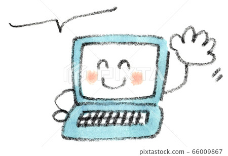PC waving and greeting - Stock Illustration [66009867] - PIXTA