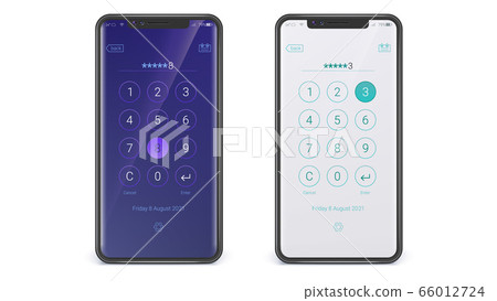 Smartphones with digital dial. UI screen for - Stock Illustration ...
