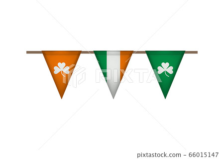 Ireland triangle flag garland with clover. - Stock Illustration ...