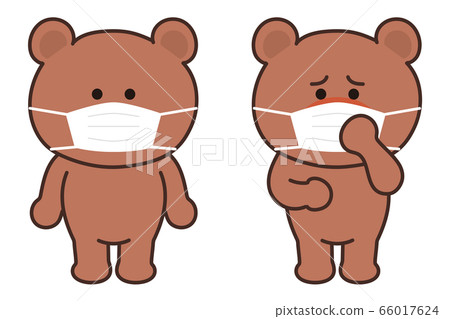 Bear wearing mask illustration - Stock Illustration [66017624] - PIXTA