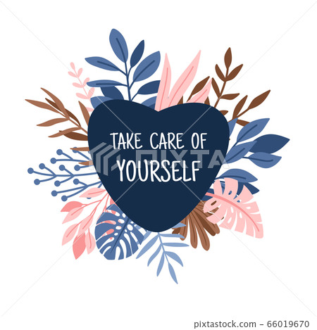 Take care heart with branches - Stock Illustration [66019670] - PIXTA
