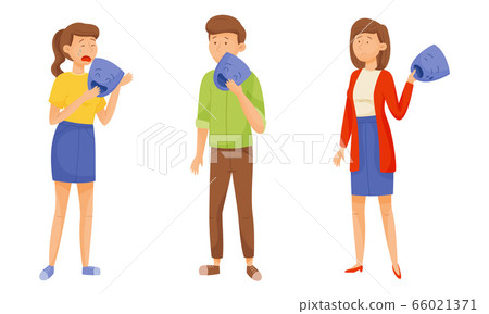People Characters Expressing Various Emotions... - Stock Illustration ...