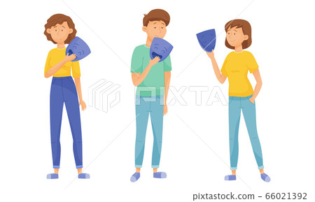 People Characters Expressing Various Emotions... - Stock Illustration ...