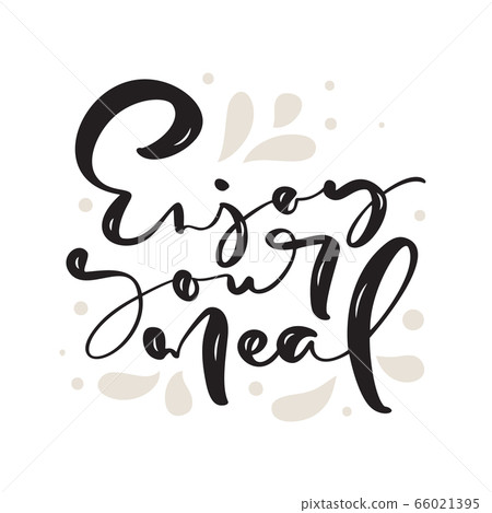Enjoy Your Meal calligraphy lettering vector... - Stock Illustration ...