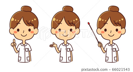 Nurse nurse female guide left upper body set - Stock Illustration ...