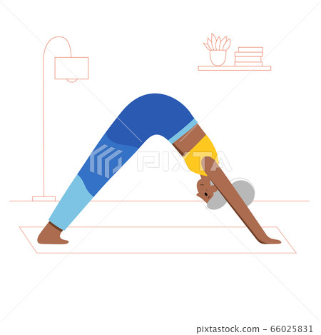 Yoga flat vector illustration. Healthy lifestyle - Stock Illustration ...