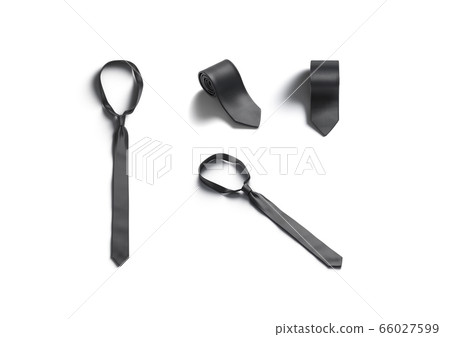 Blank black classic neck tie mock up, different... - Stock Illustration ...