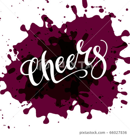 Cheers! Hand vector lettering text - Stock Illustration [66027836] - PIXTA
