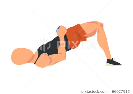 Man Doing Exercise with Hip Lifting, Male... - Stock Illustration ...