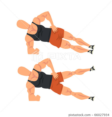 Man Doing Leg Rise Exercise in Two Steps, Male... - Stock Illustration ...