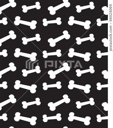 Vector seamless pattern of white hand drawn bone - Stock Illustration ...