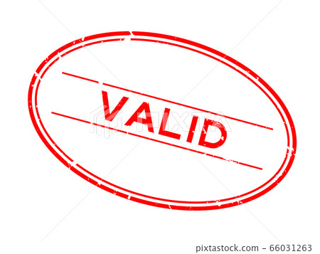 Grunge red valid word oval rubber seal stamp on... - Stock Illustration ...