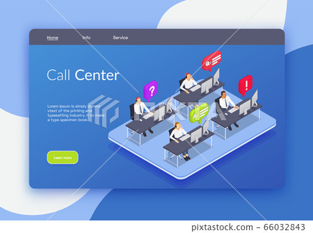 Customer Service Isometric Banner - Stock Illustration [66032843] - PIXTA