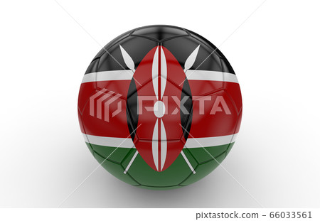 Soccer ball with Kenya flag; 3d rendering - Stock Illustration ...