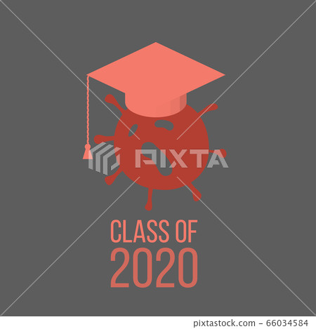 Graduating class in 2020 with Graduation Cap - Stock Illustration ...