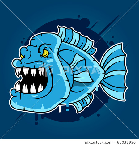 Toothy Great White Shark Fishing Logo. Strong - Stock Illustration ...