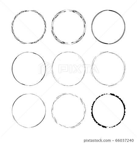 Set of black circle vector grunge frames. - Stock Illustration ...