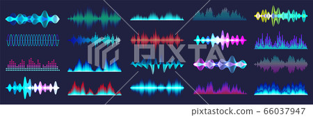 Colored sound waves collection. Analog and... - Stock Illustration ...