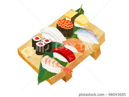 Sushi platter, sushi geta - Stock Illustration [66043685] - PIXTA
